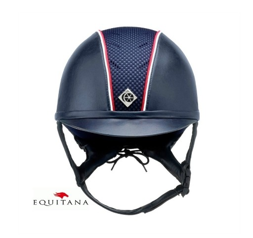 Toca AYR8 din piele cu snur rosu/alb | Equitana